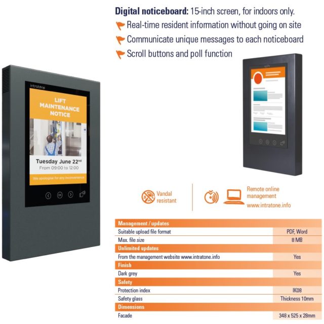 Intratone Interactive Digital Bulletin Board